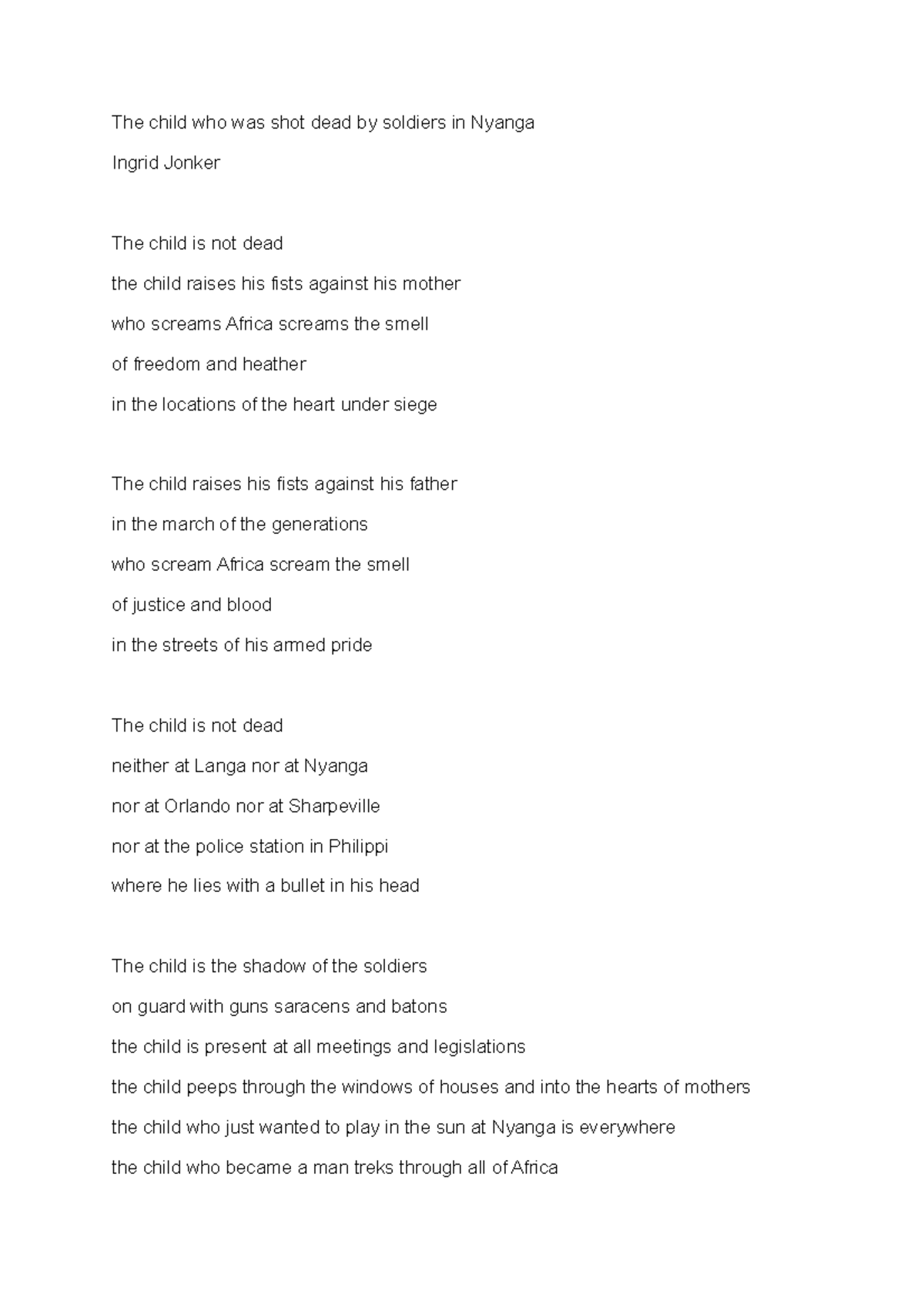 The child who was shot dead by soldiers in Nyanga - Famously, Nelson ...