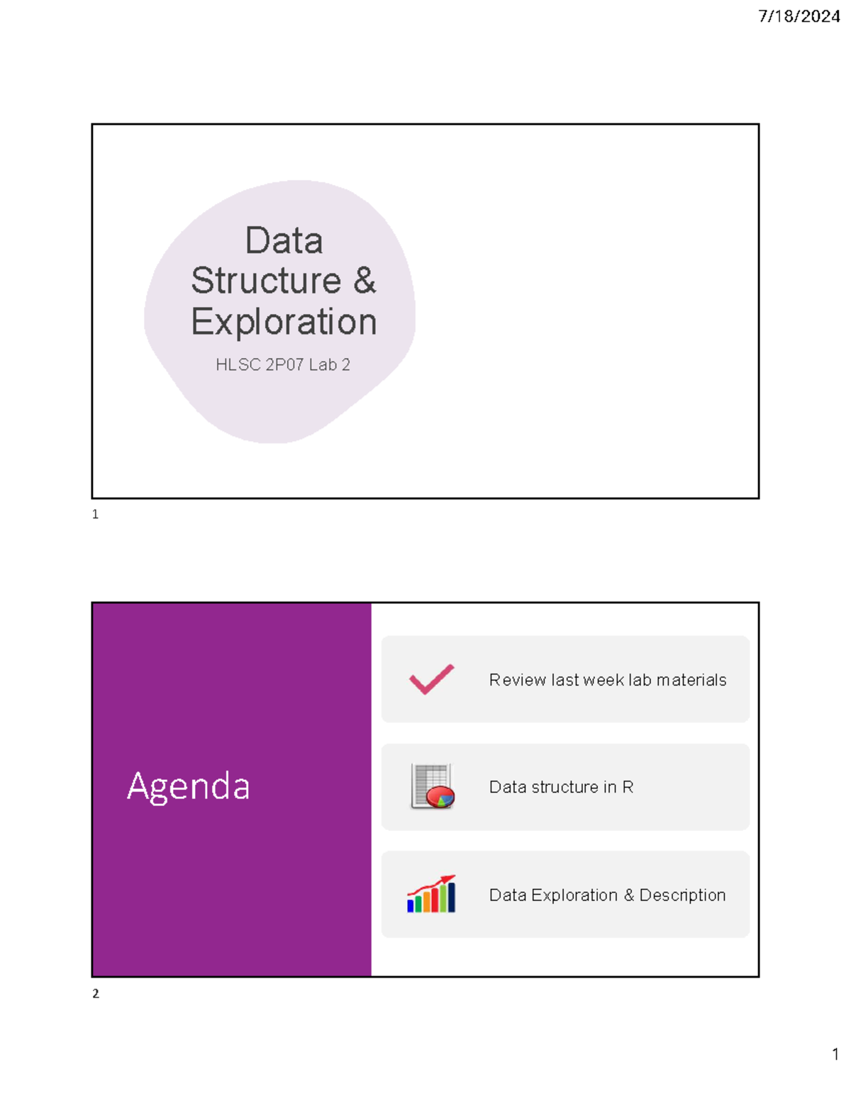 Lab 2 - Exploring Data Patterns and Insights - Data Structure & Exploration HLSC 2P07 Lab 2 ...