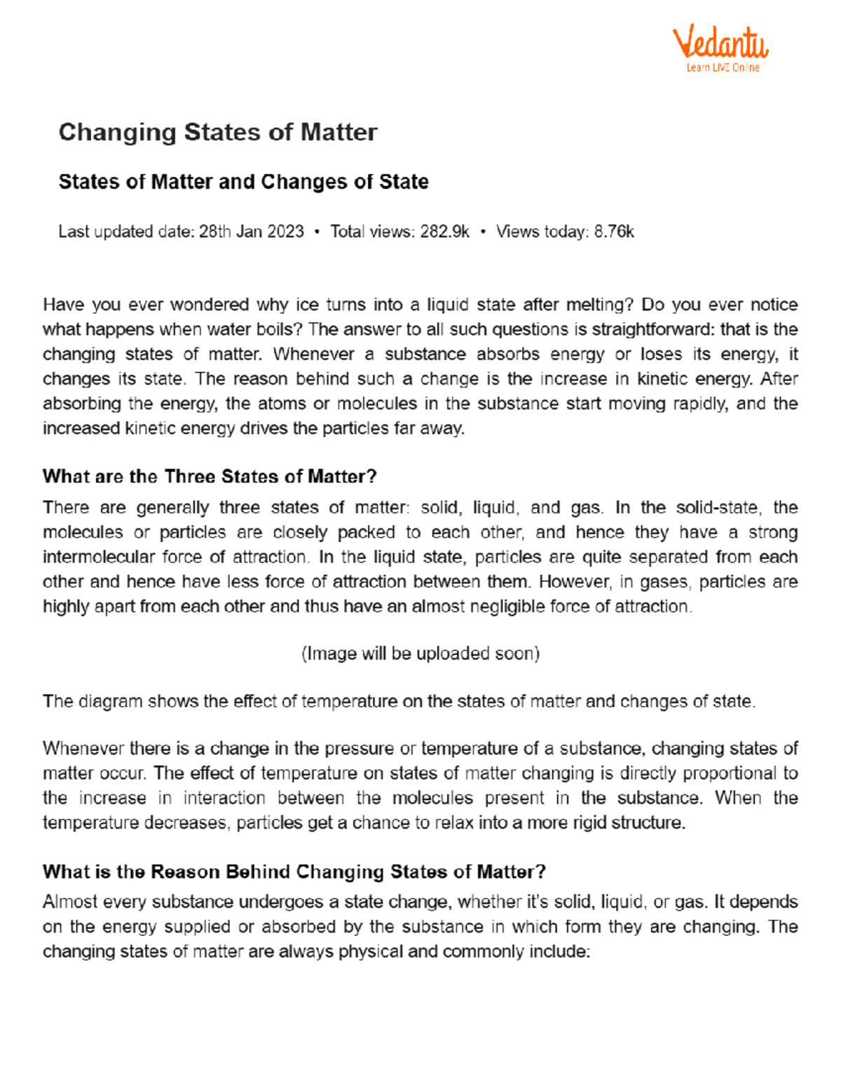 Changing States of Matter - B.tech CSE - Studocu