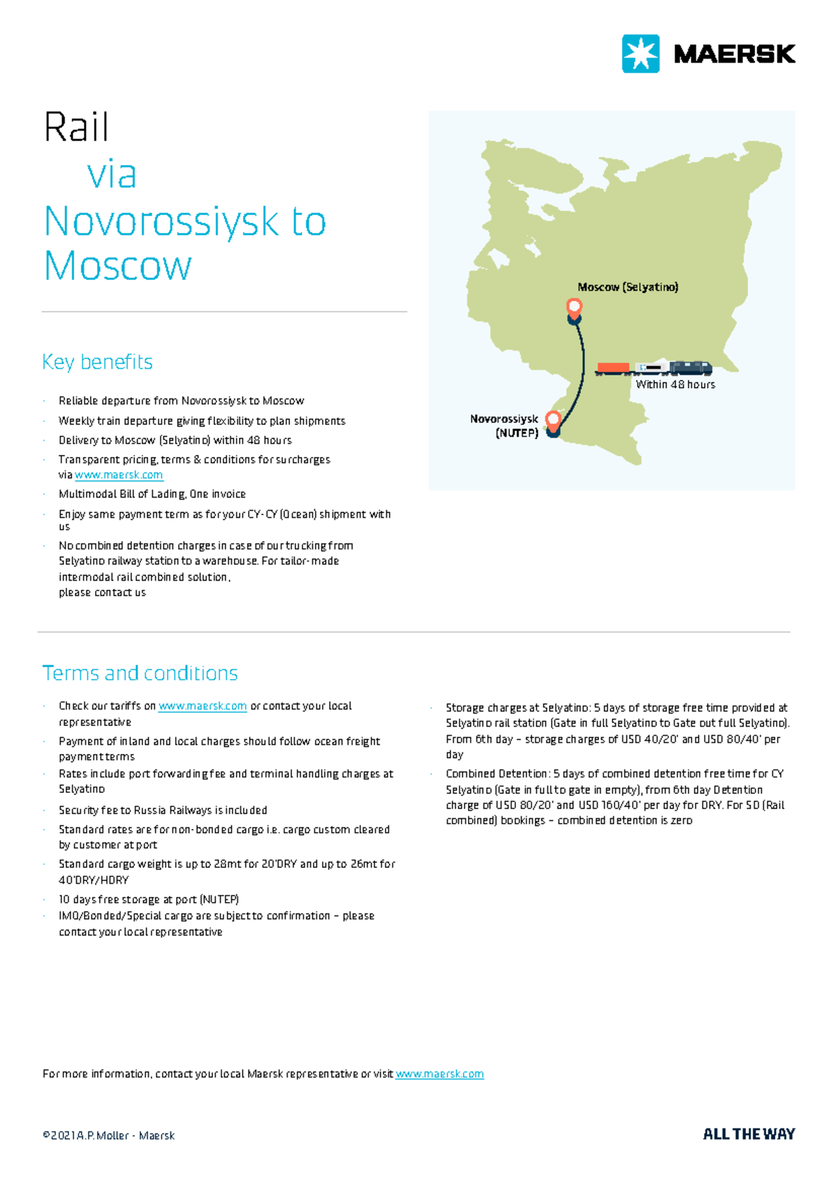 Maersk russia rail via novorossiysk to moscow - ©2021 A. Moller ...