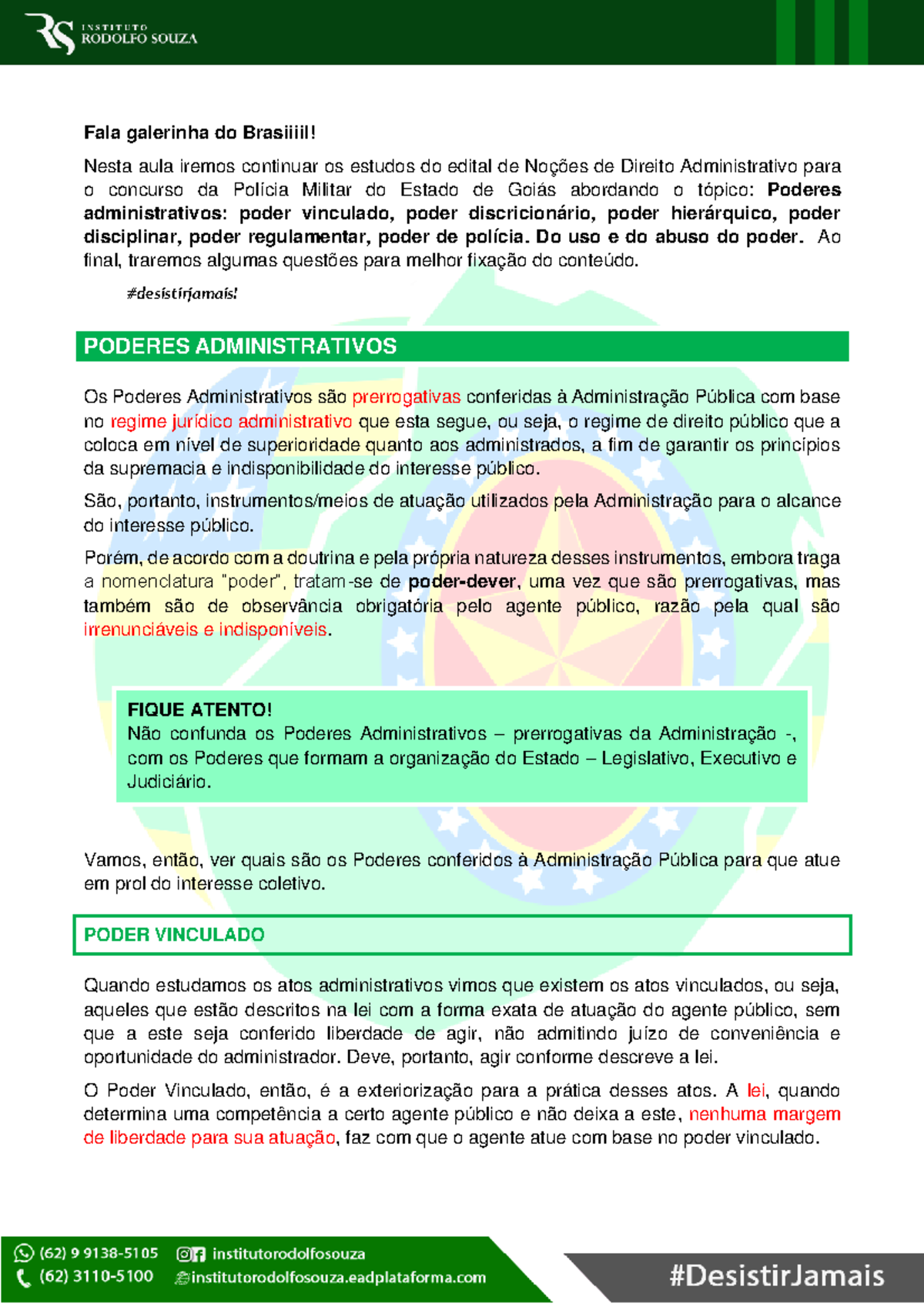 05 Administrativo - Poderes administrativos - poder vinculado, poder ...