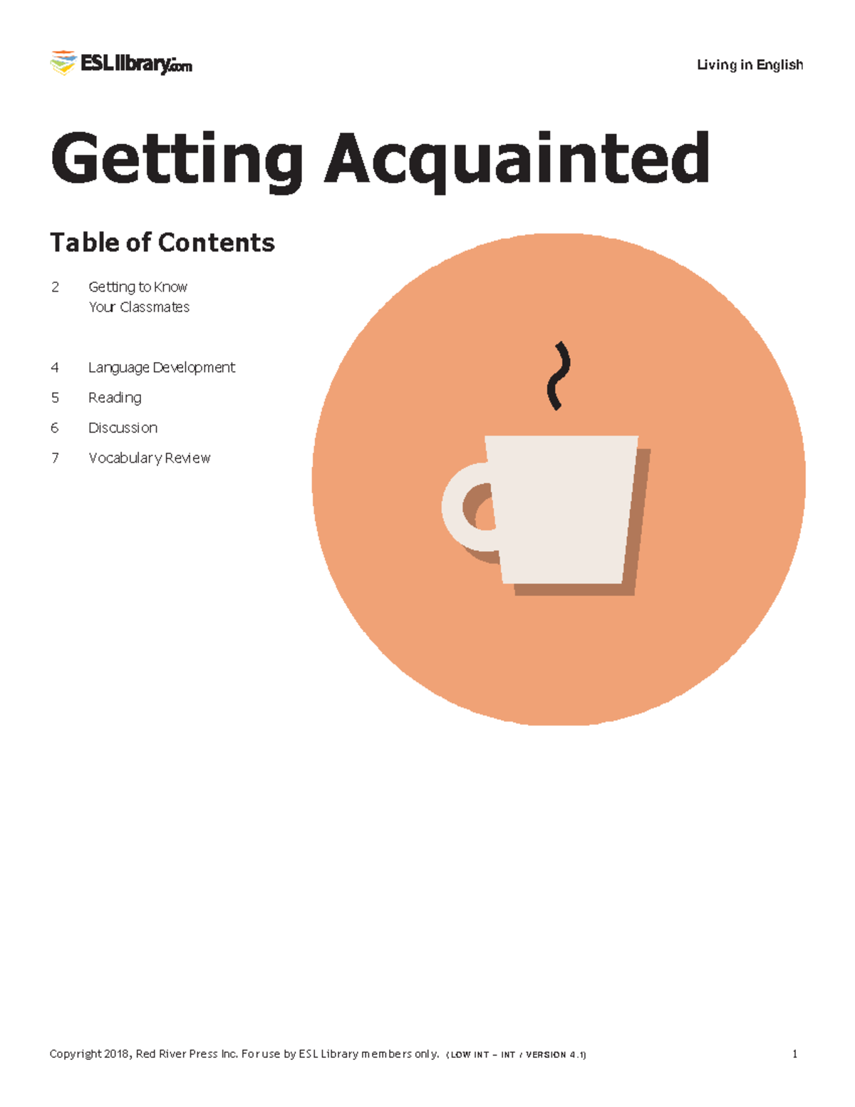 75 Getting-Acquainted Student - Living in English Getting Acquainted ...