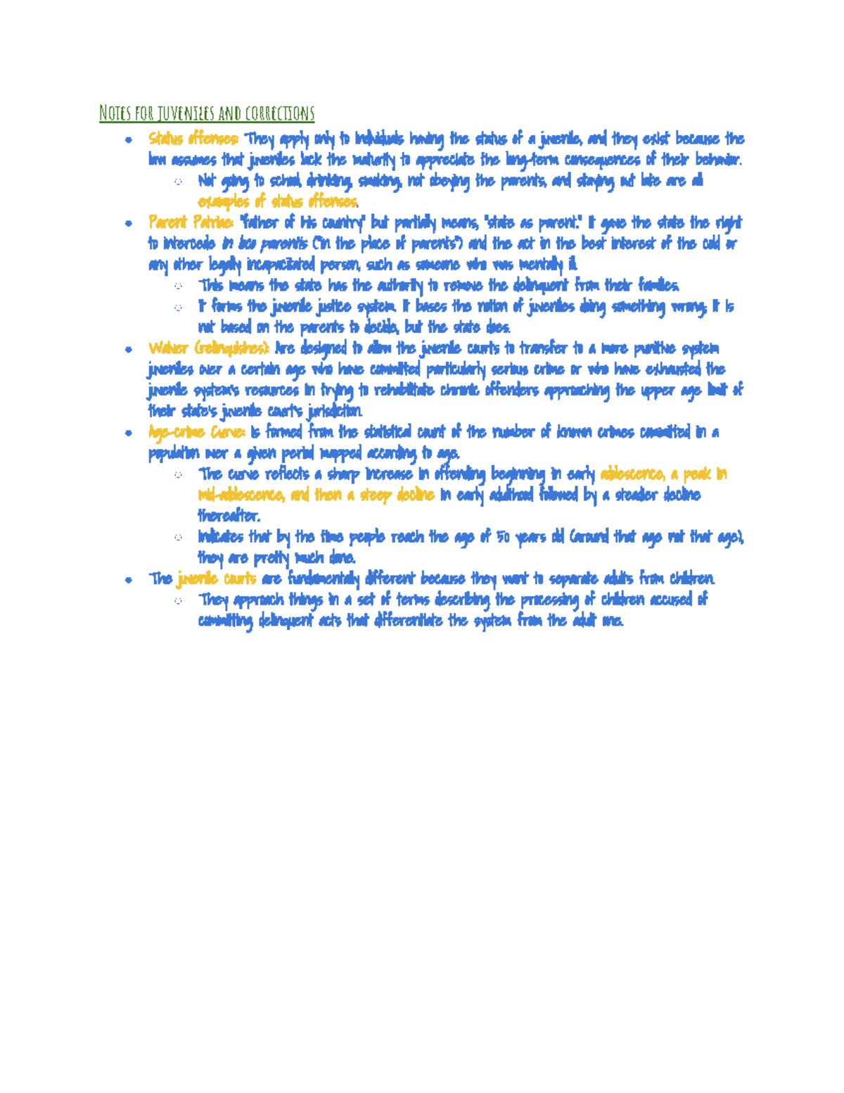 Section Xll Juveniles and Corrections - Notes for juveniles and ...