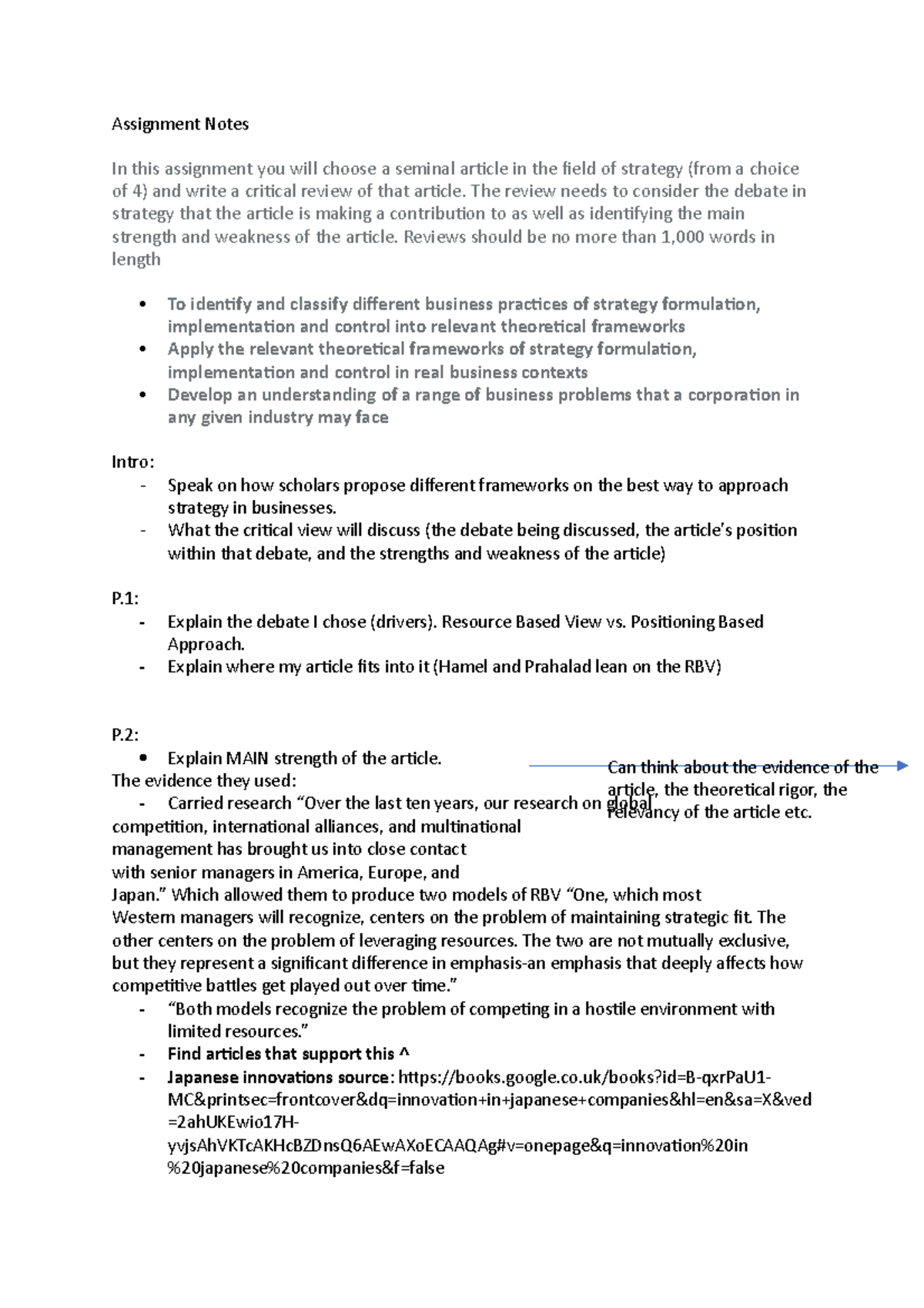 Description of Critical Review Assignment (Do's and Don'ts ...