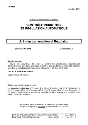 Regulation Industrielle - Edition 2019 Patrick GATT © Régulation ...