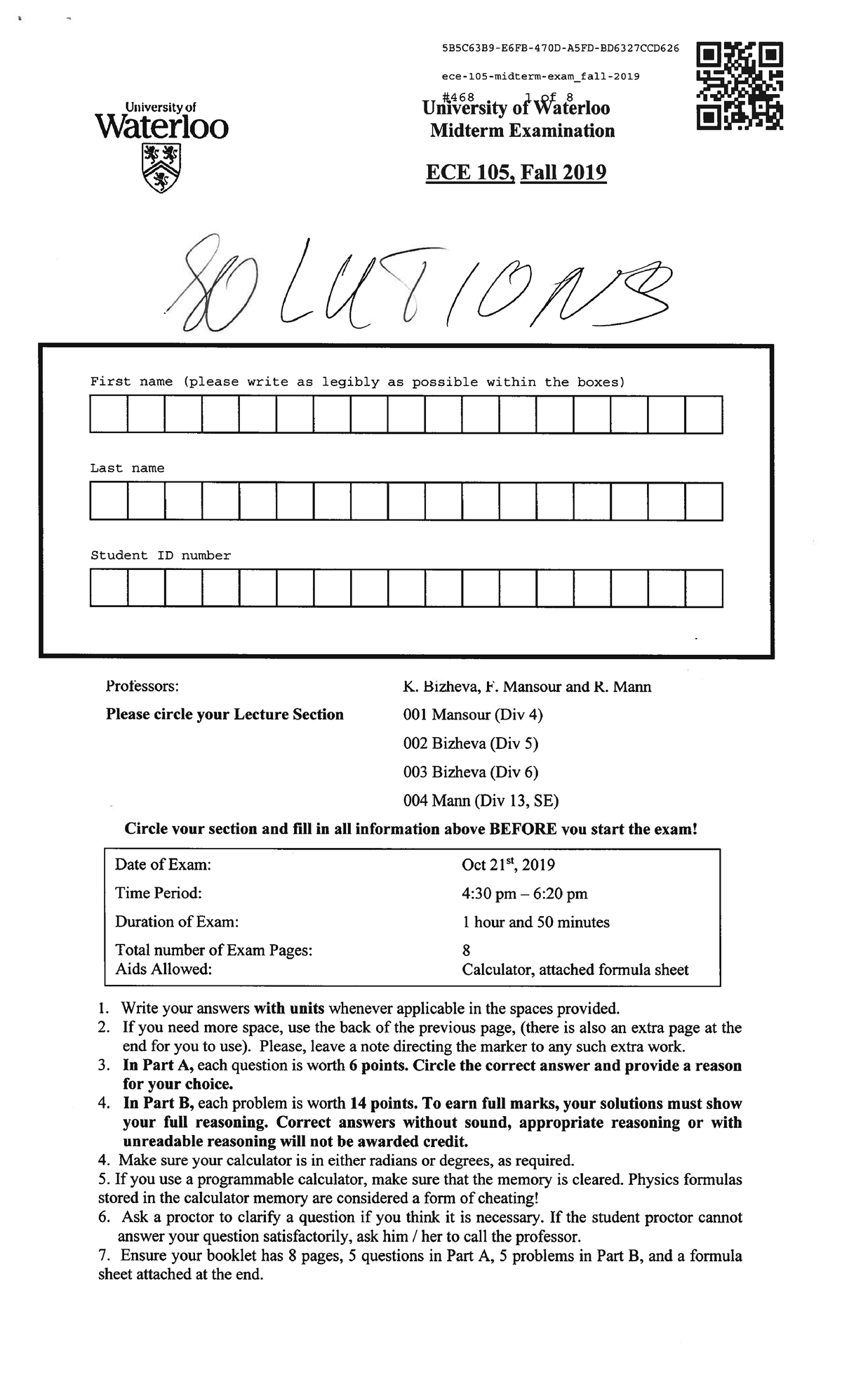 Exam 2019 Questions And Answers Ece 105 Warning Decodescan Unexpected Mcu Data Current