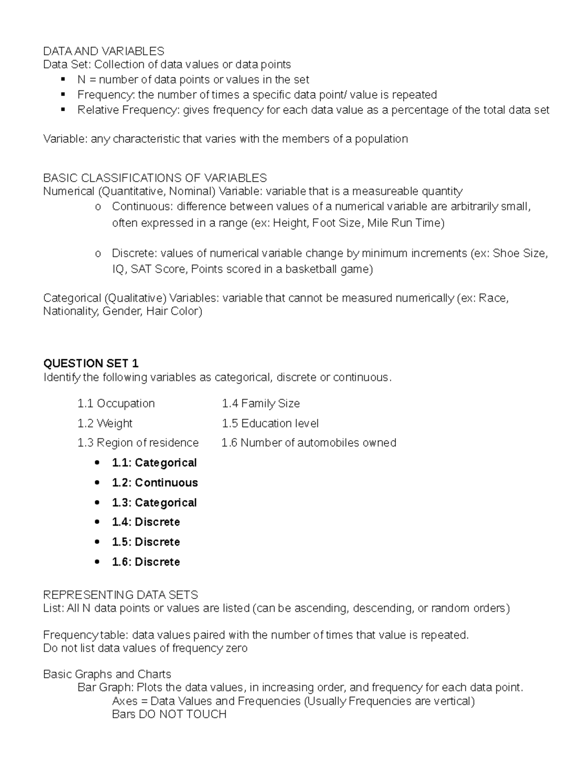 Exercise 4 - DATA AND VARIABLES Data Set: Collection of data values or ...