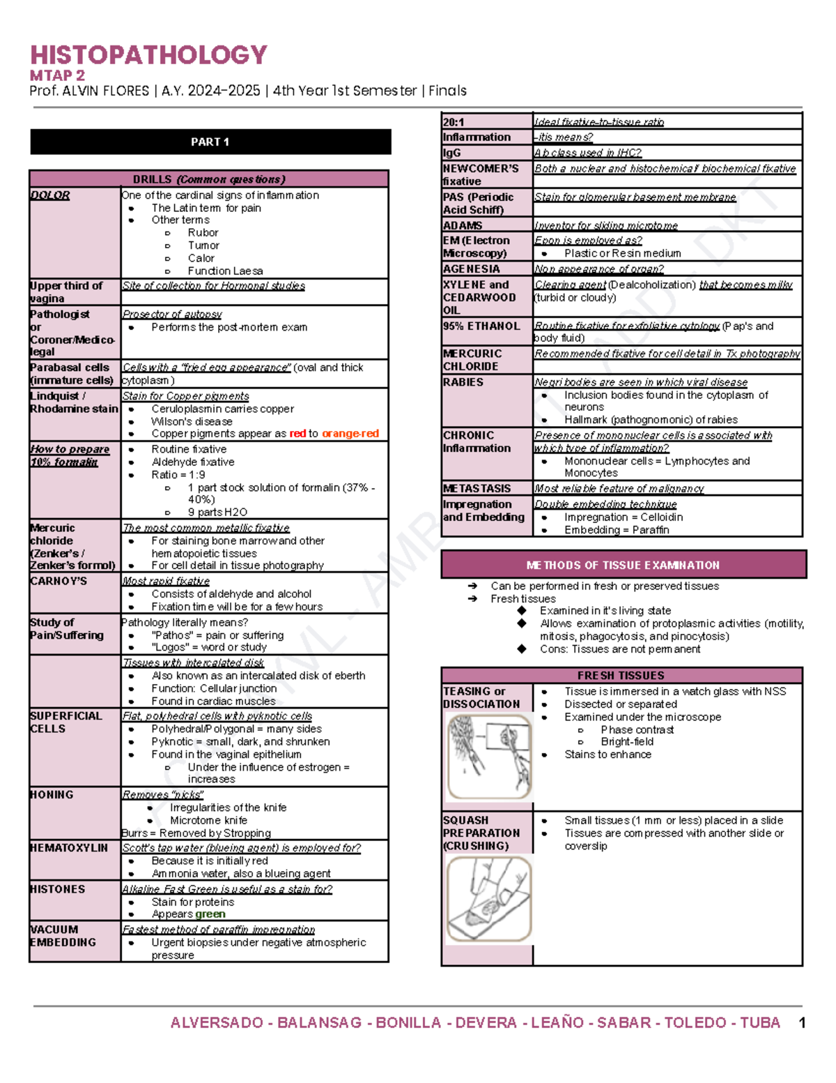 [P1] Histopath - Finals - ####### PJB - ACA - AYVL - AMB - MEJT - ADD - DKT MTAP 2 Prof. ALVIN ...