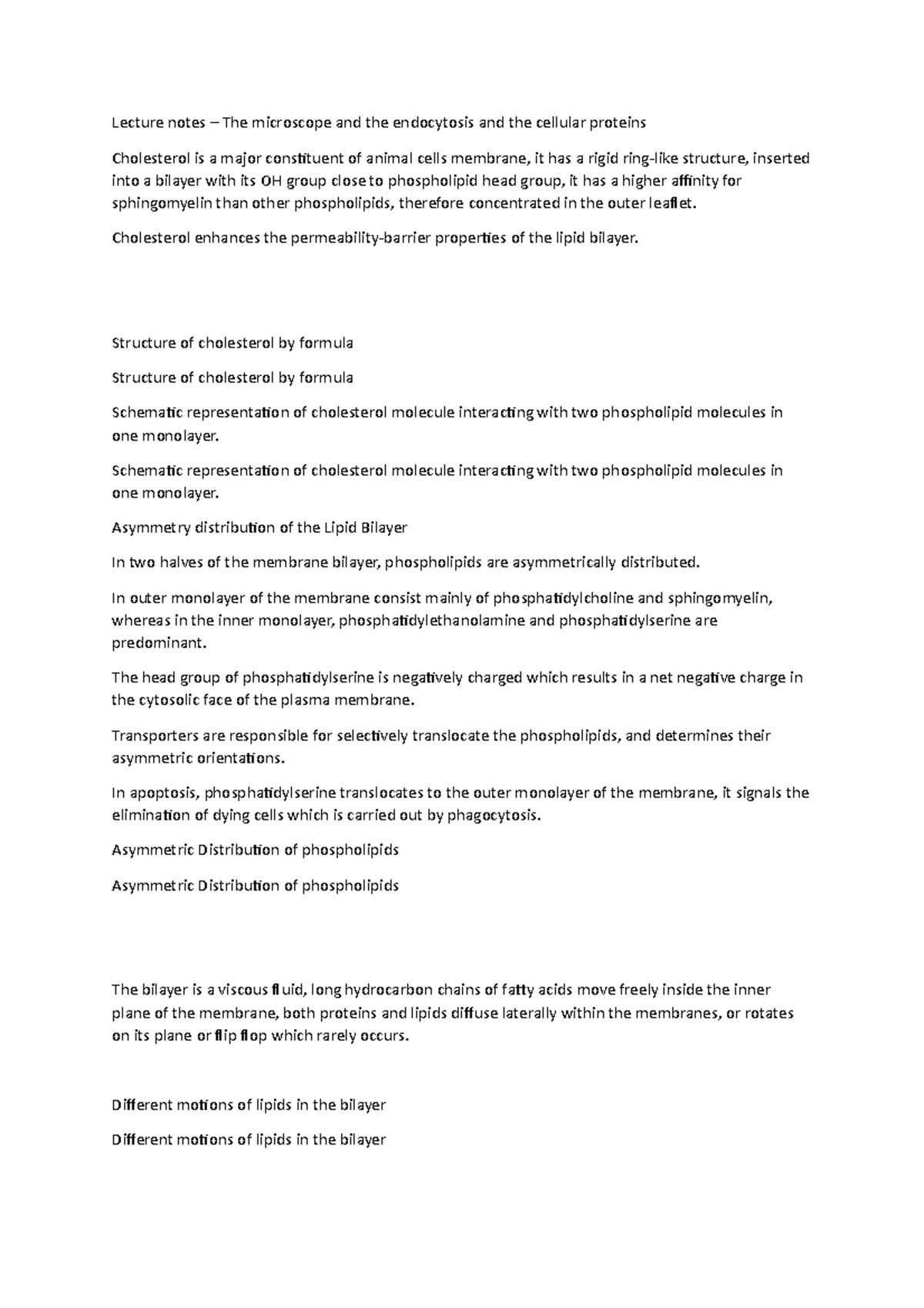 Lecture notes – The microscope and the endocytosis and the cellular ...