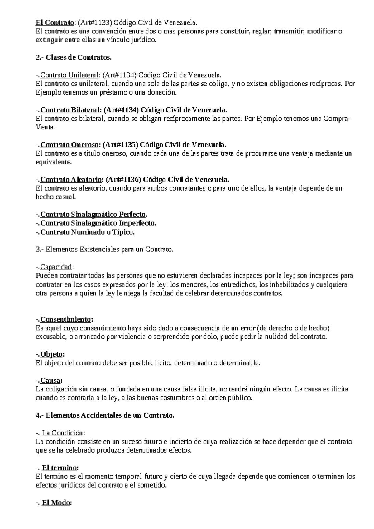 Codigo civil de venezuela el contrato - El Contrato: (Art#1133) Código ...
