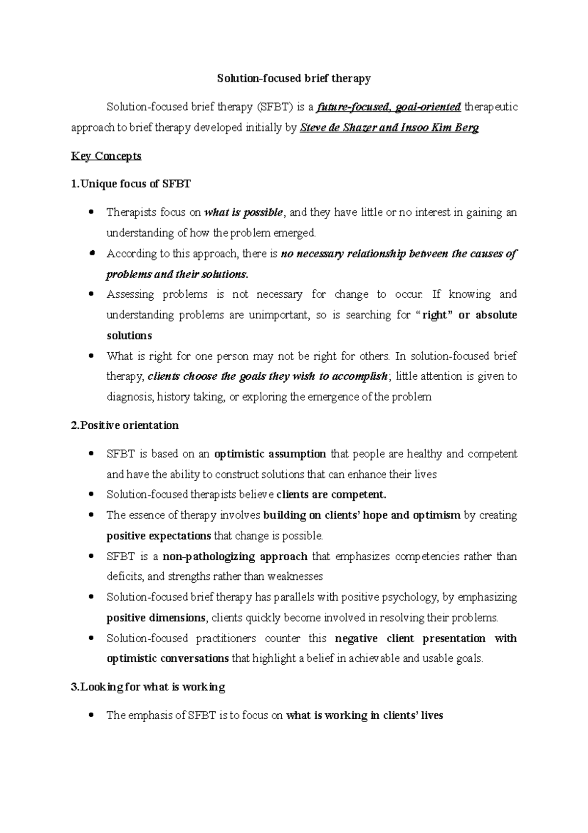 SFBT - Psychotherapy - Solution-focused brief therapy Solution-focused ...