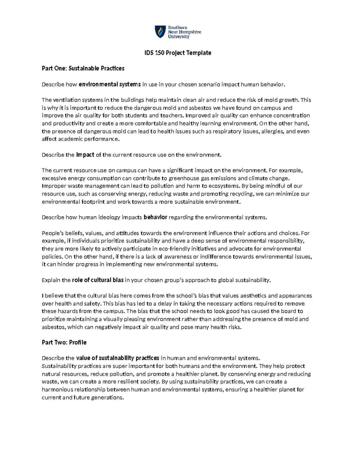 IDS 150 Project Rough Draft Week 3 - IDS 150 Project Template Part One ...