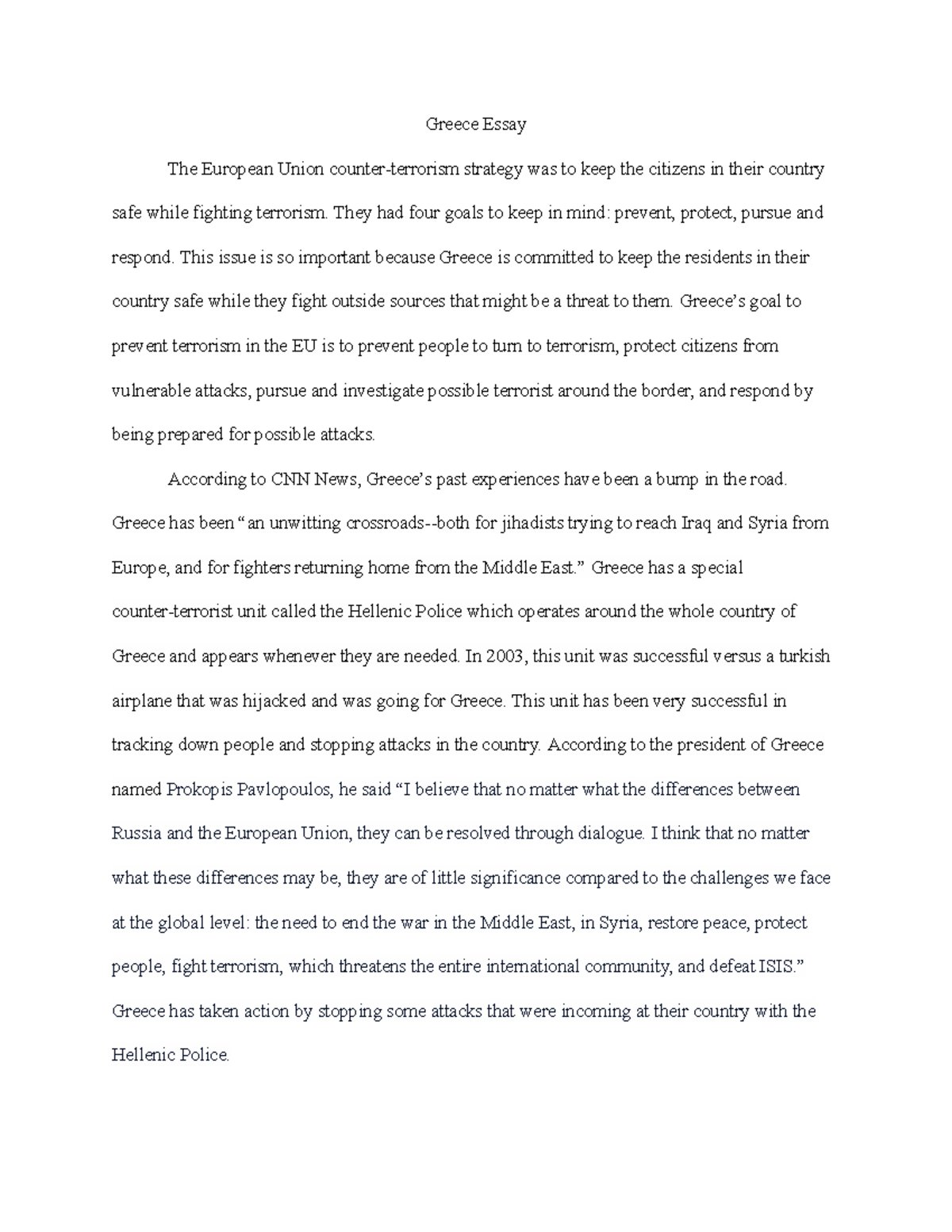 Greece Analysis - Greece Essay The European Union counter-terrorism ...