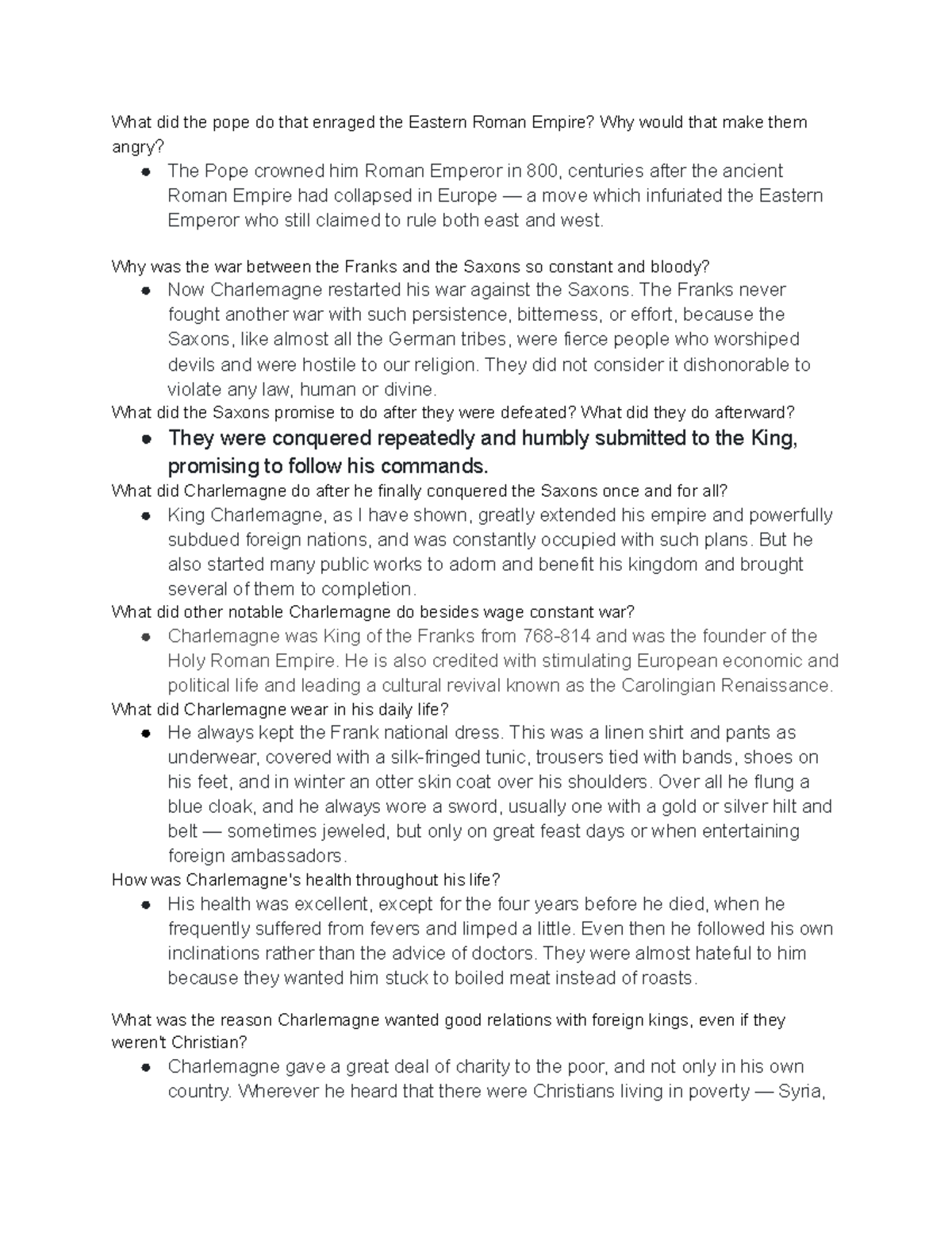 Charlemagne worksheet - Sean cruz - What did the pope do that enraged ...