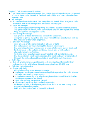BSC1005L study guide - BSC 1005L Exam Study Guide Cell Size and ...