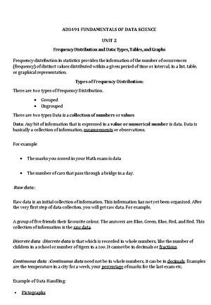 Dataanalytics Labmanual - AD3411 DATA SCIENCE AND ANALYTICS LABORATORY EXP-1 Working with pandas ...