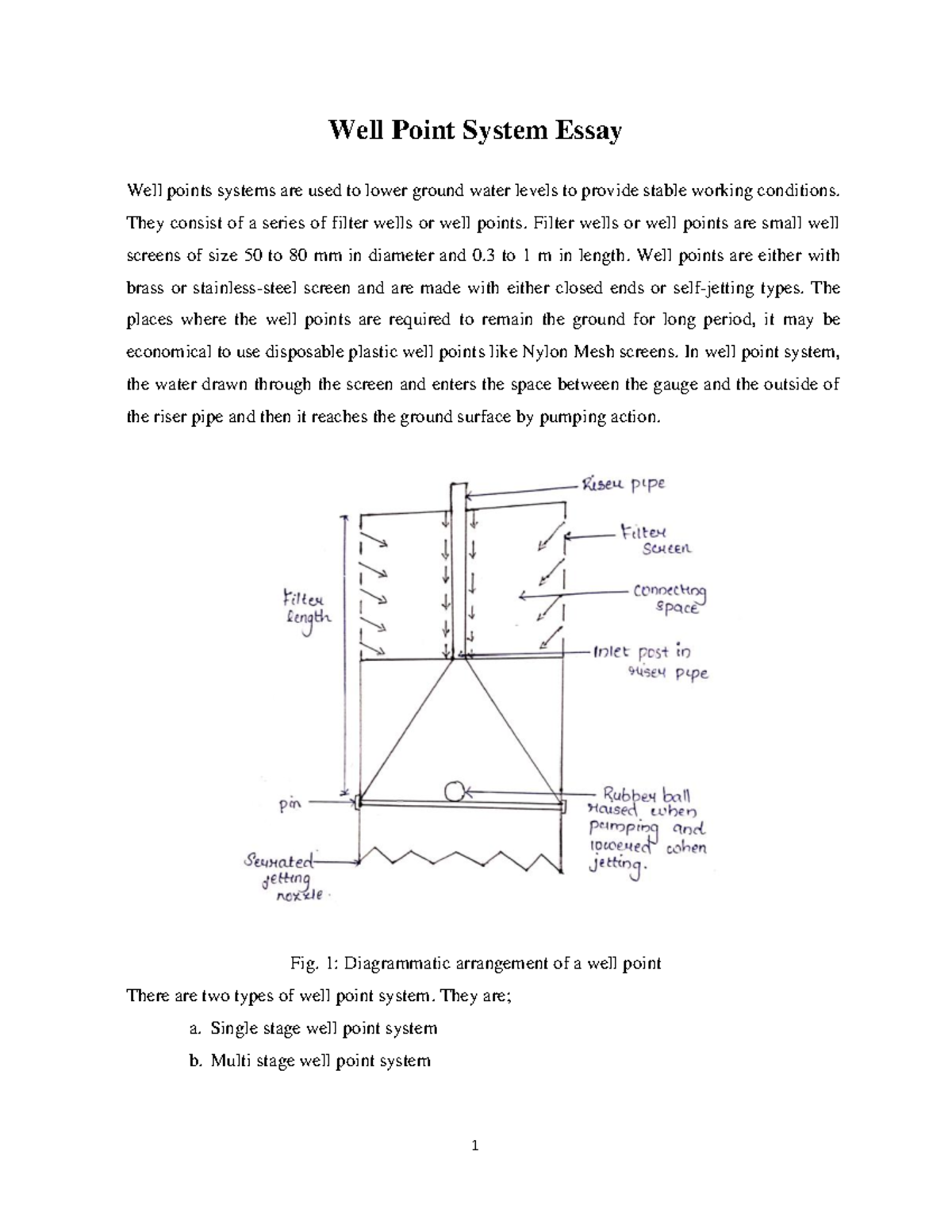 Well Point System Essay - 1 Well Point System Essay Well points systems ...