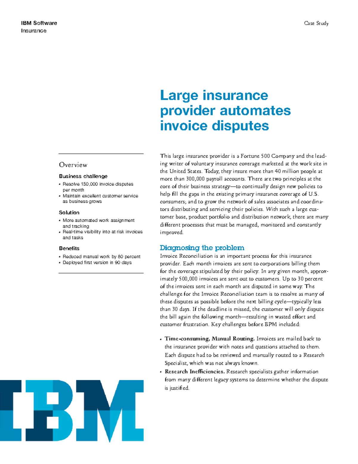 workflow diagram - IBM Software Insurance Case Study Large insurance ...