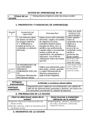 1 Ficha DE Aprendizaje EXP 3 CCSS 2° Grado - FICHA DE APRENDIZAJE 01 1. SABERES PREVIOS ...