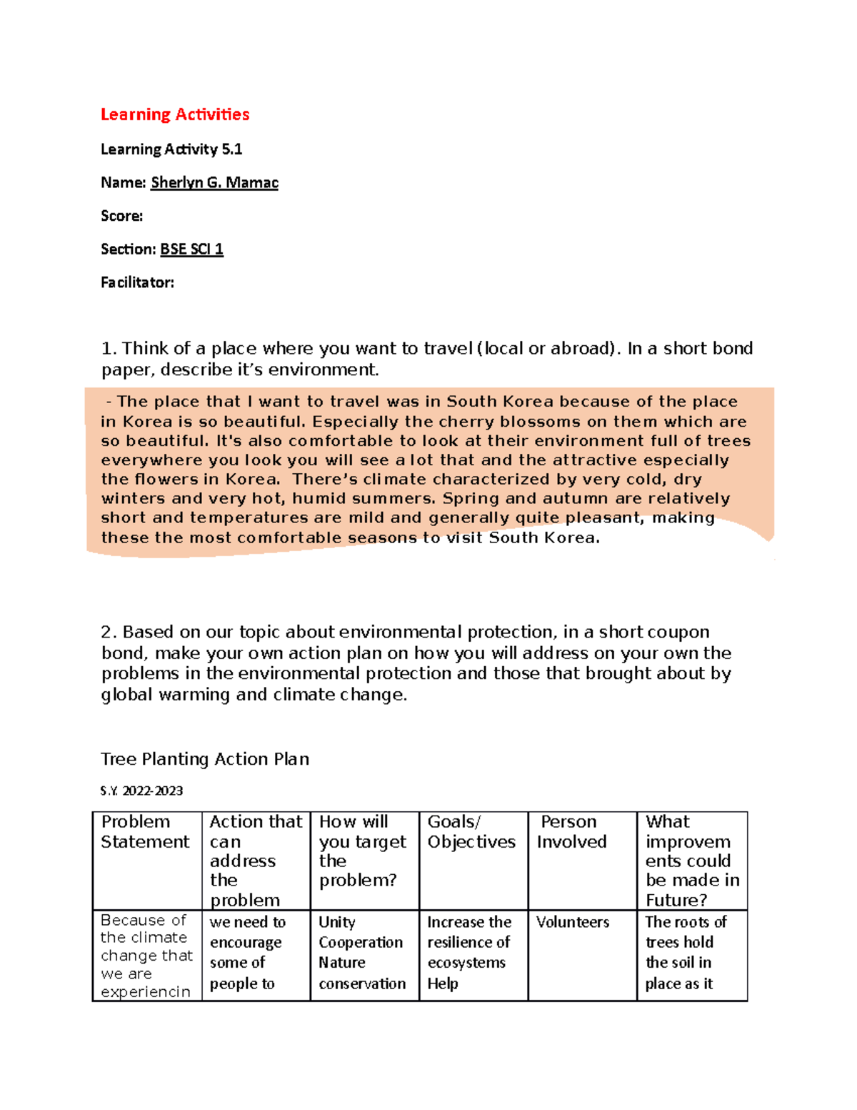 Learning Activities ACT 5-LTS - Learning Activities Learning Activity 5 ...