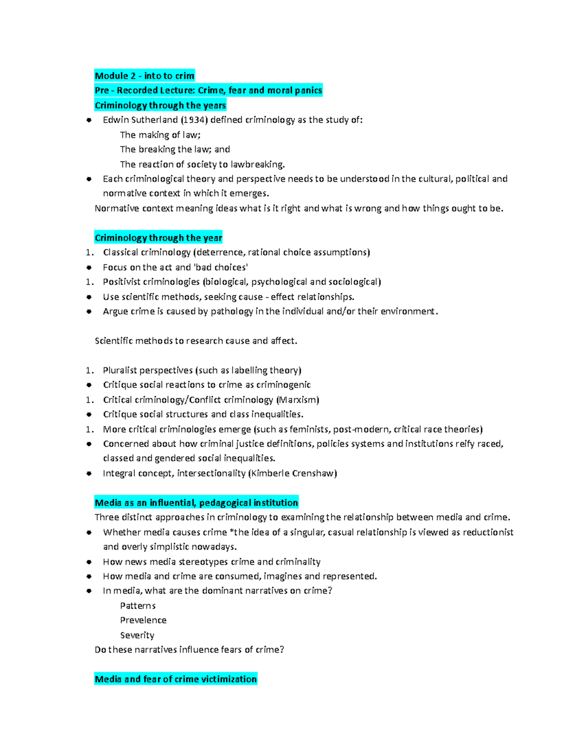 Module 2 - into to crim - Module 2 - into to crim Pre - Recorded ...
