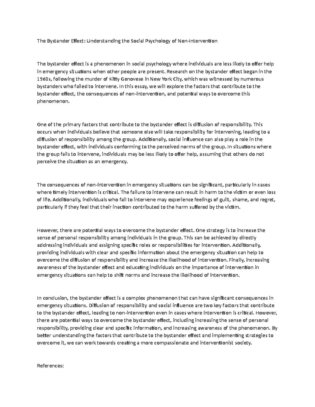 The Bystander Effect - Lecture Notes - The Bystander Effect ...