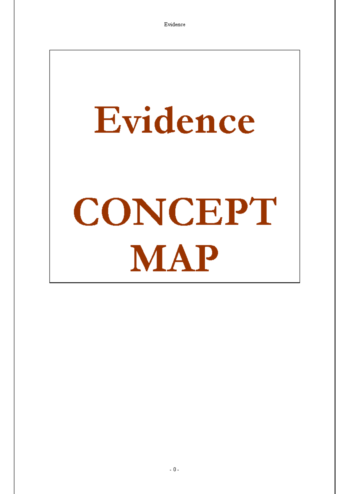 Evidence Concept Map - Evidence Evidence CONCEPT MAP Evidence CONTENTS ...