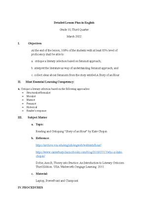 COT Lesson Plan MATH 5 - Learning Materials for Teacher - Republic of ...