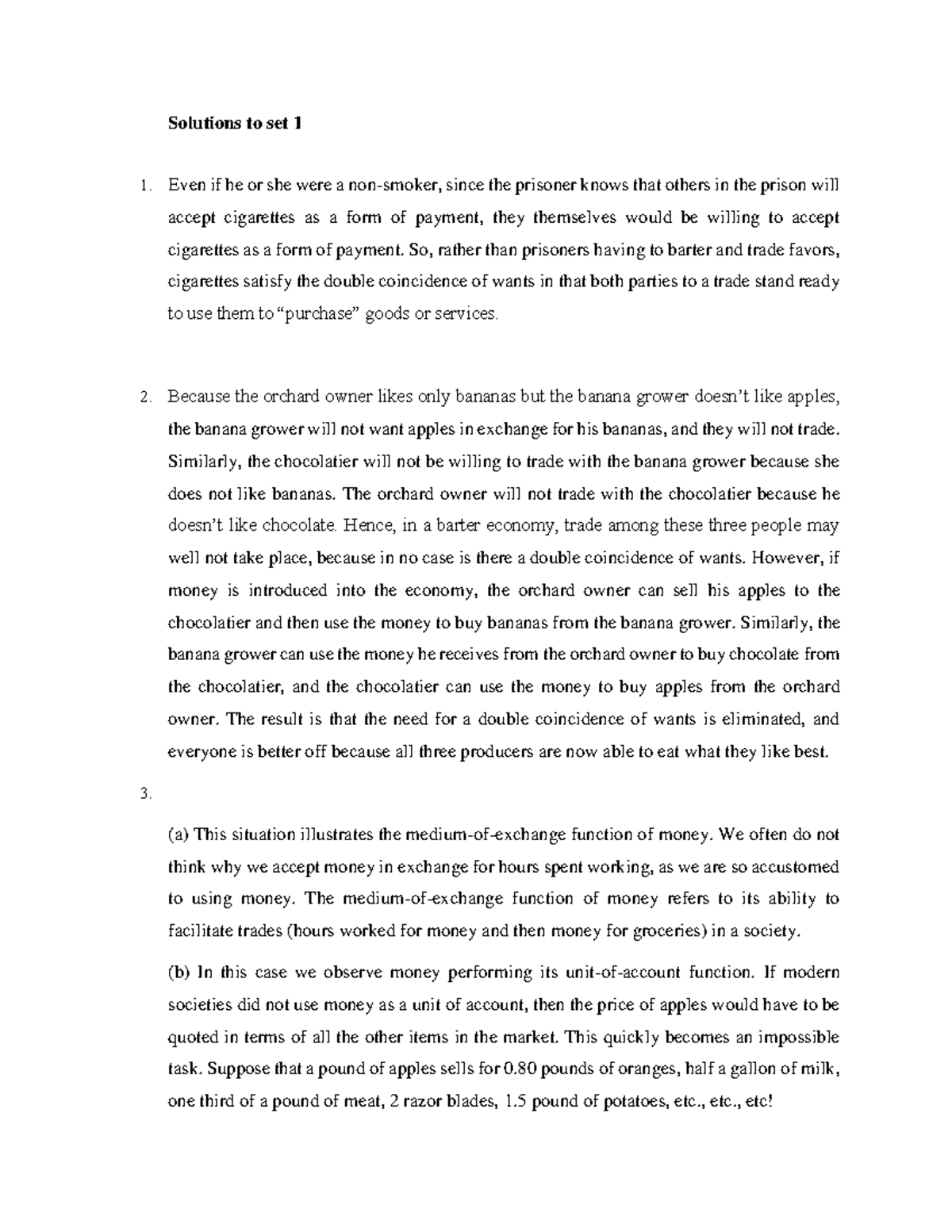 Solutions to set 1 - Answers to Tutorial Set 1 - Solutions to set 1 ...