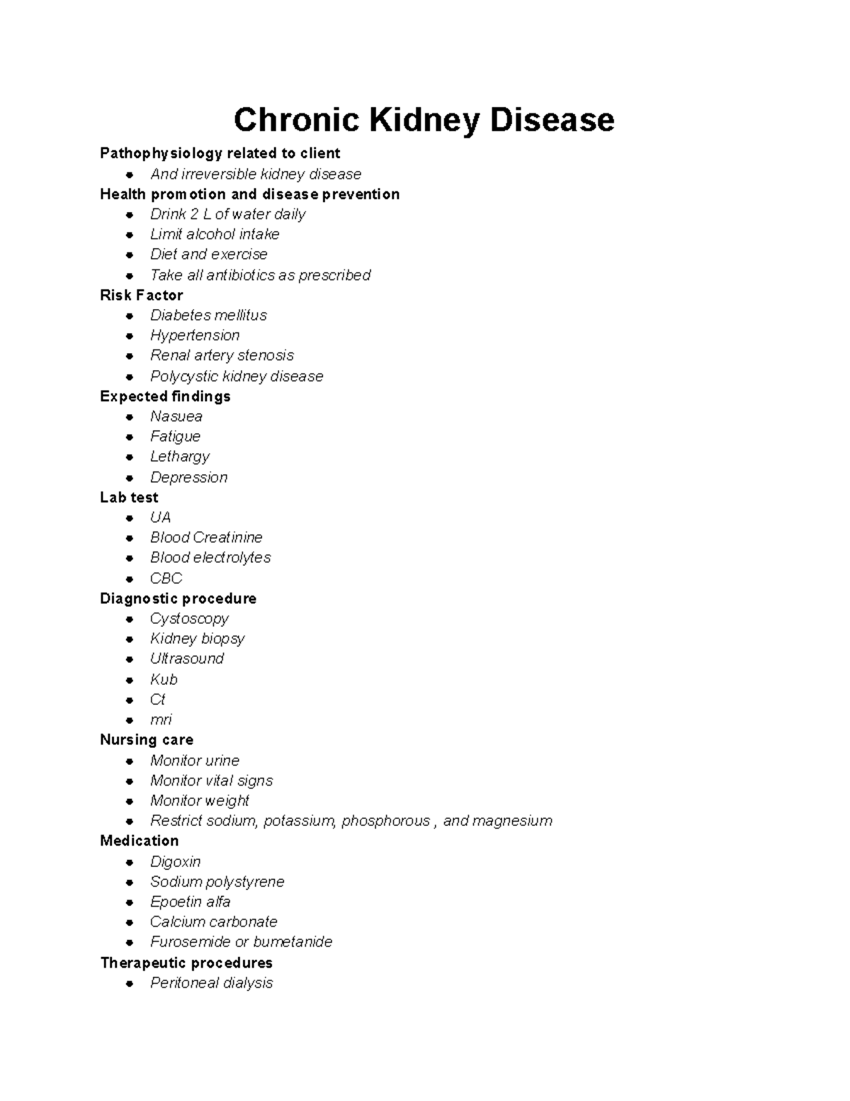 CKD - concept maps - Chronic Kidney Disease Pathophysiology related to ...