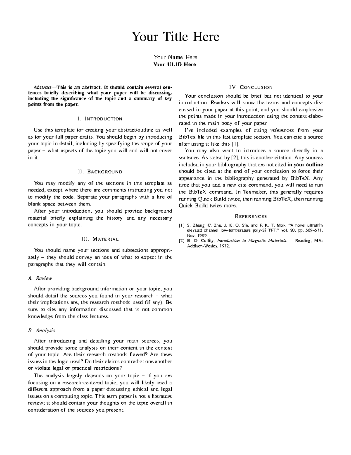 Paper Template - dfsfgsdggsdrd - Your Title Here Your Name Here Your ...