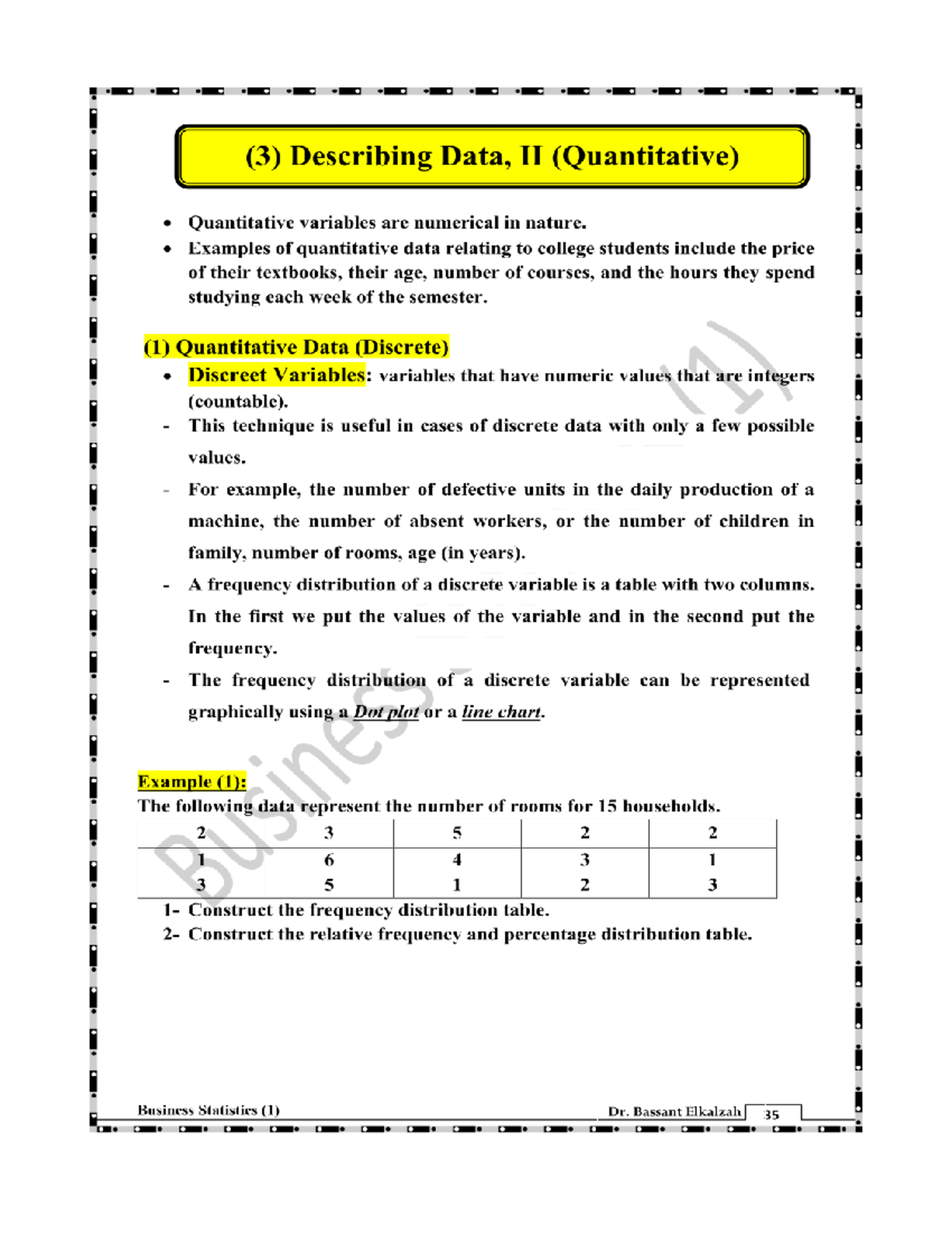 Lec 03 - STA231 - Business Stat (1) - Describing Data II (Quantitative ...