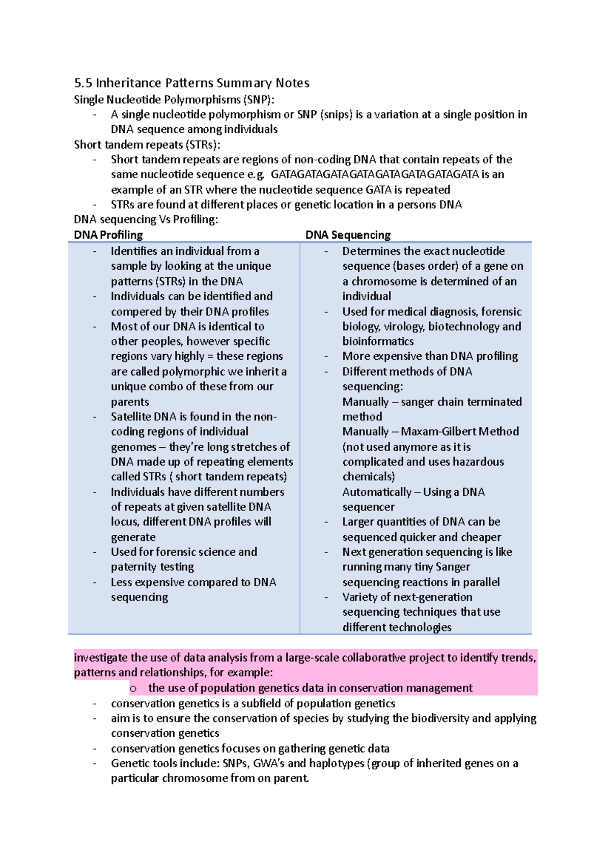 5.5 summary notes - 5 Inheritance Patterns Summary Notes Single ...