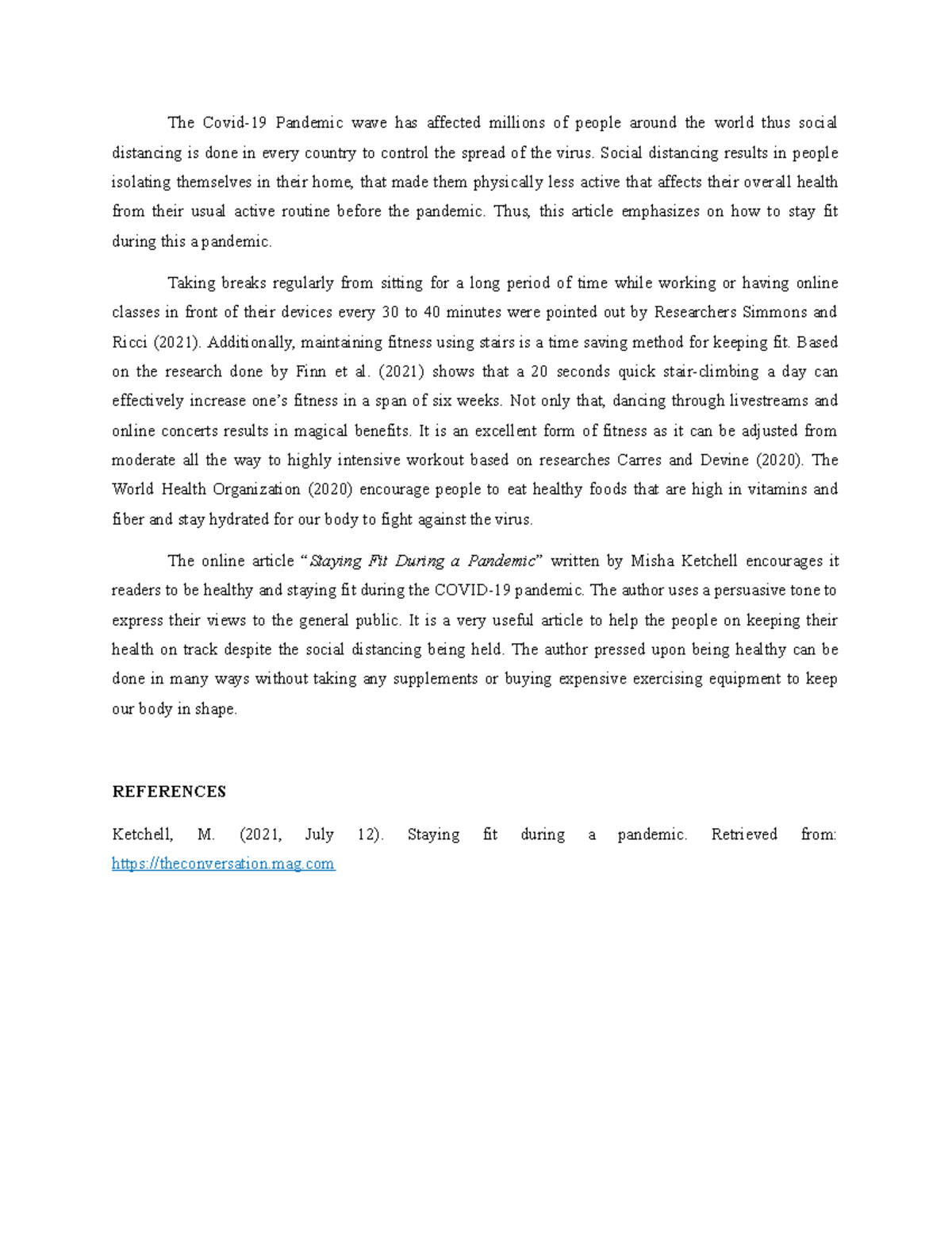 Practice TEST NOV 2021 - ooo - The Covid-19 Pandemic wave has affected ...