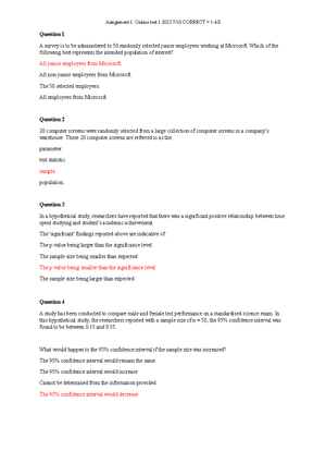 STA20006 Assignment 3 Part2 -1 - Bianca Adams 102312053 TASK A A study was conducted to ...