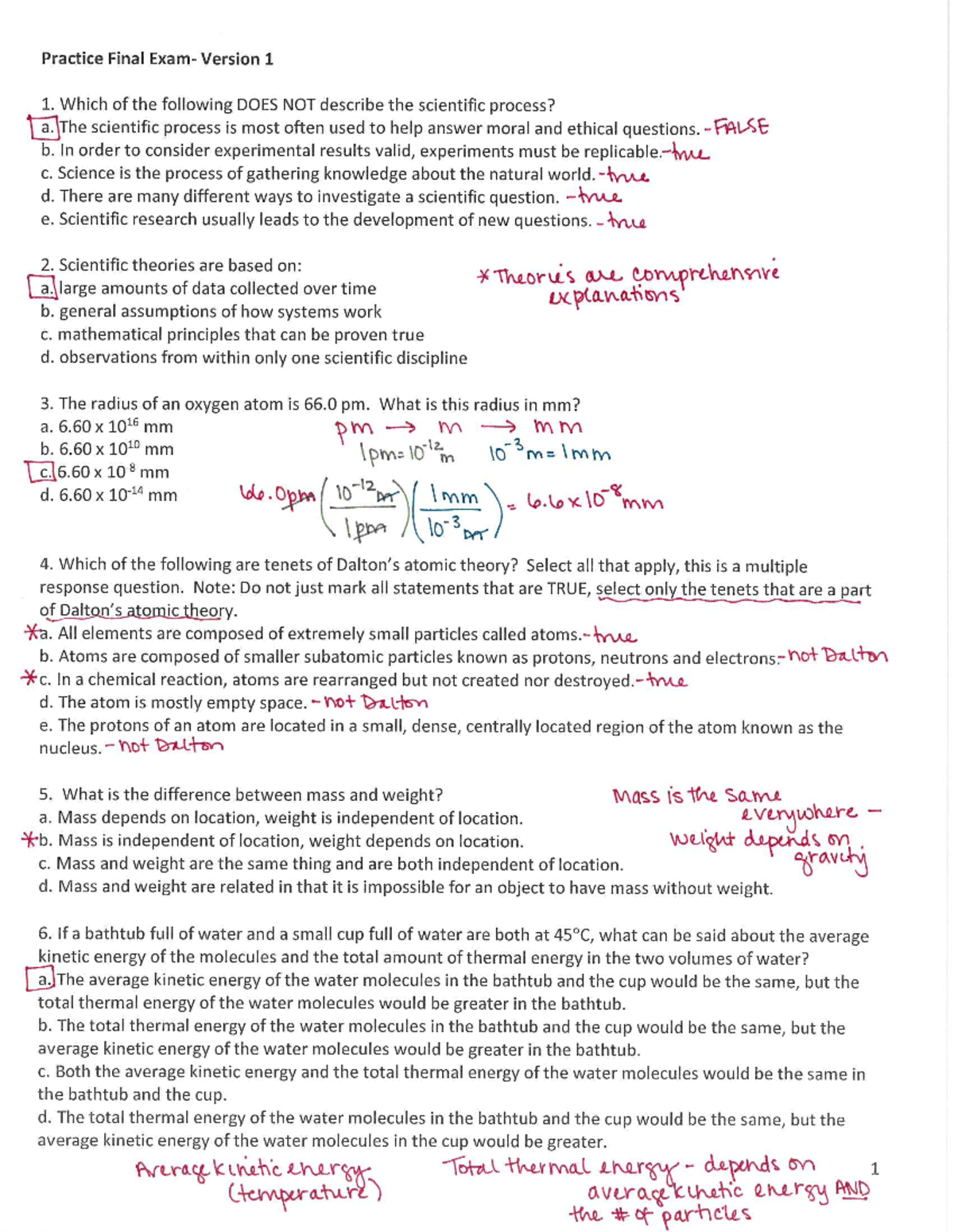 Practice final exam (v1)- key - CHEM 1010 - Studocu
