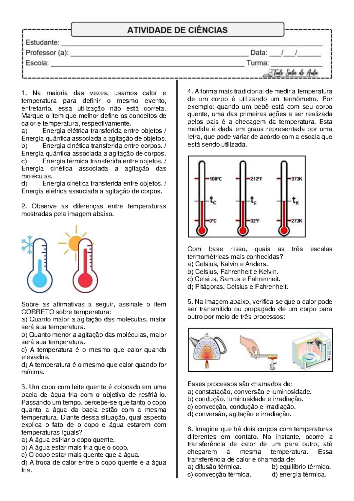 Calor E Temperatura - TUDO SALA DE AULA - Na maioria das vezes, usamos ...