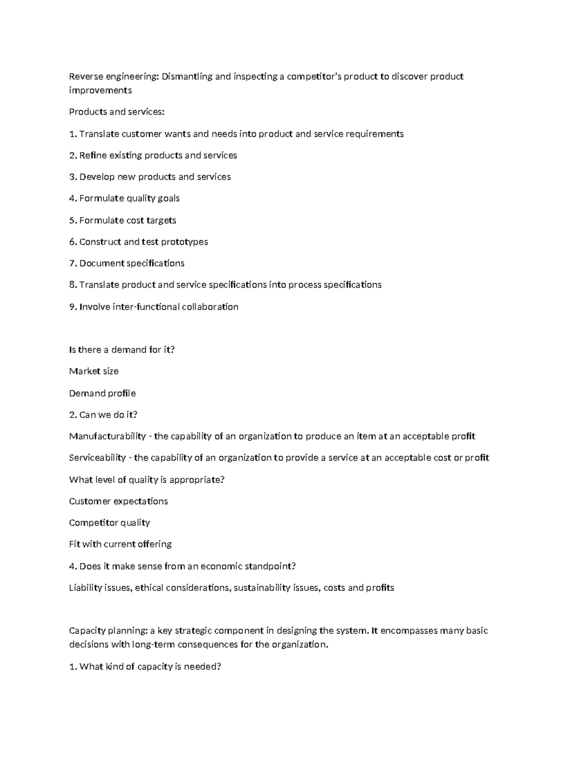 Midterm I Study Guide - Summary Fundamentals of Operations Management - Reverse engineering ...