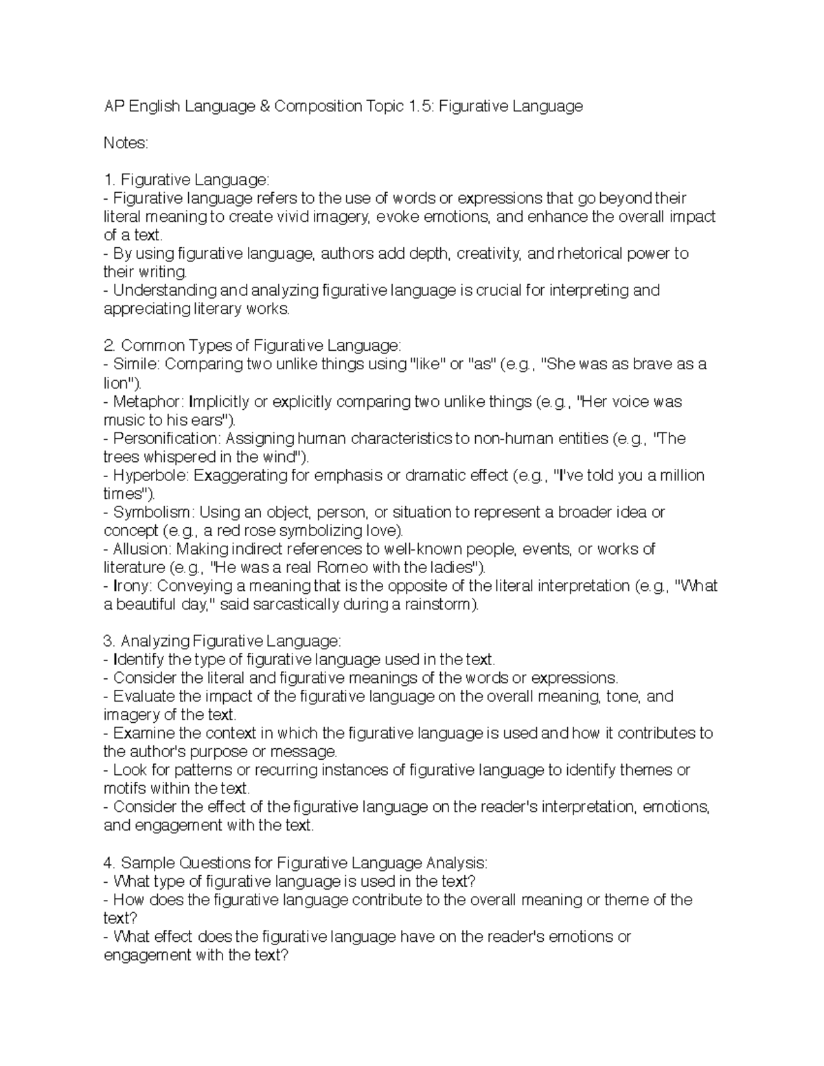 1.5 Lang - Topic 1.5 Notes - AP English Language & Composition Topic 1 ...