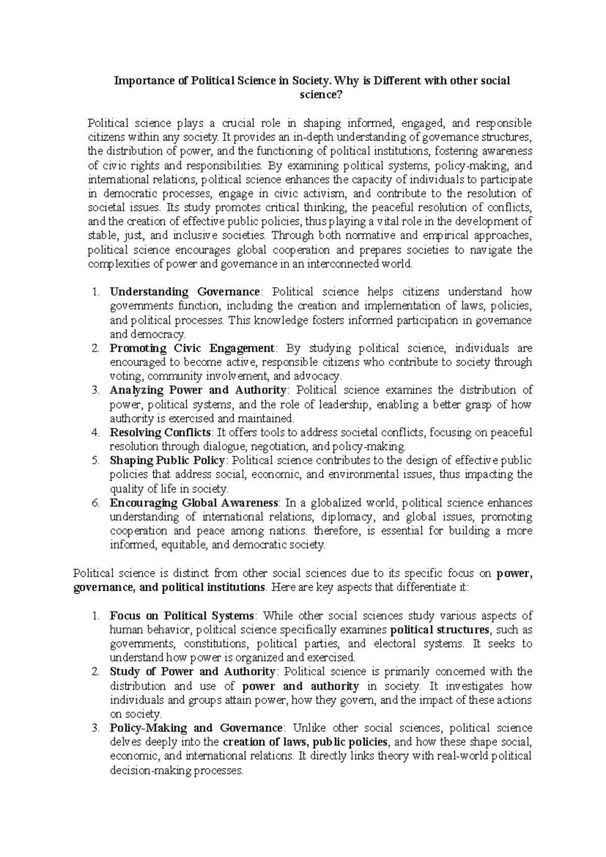 Political Science Meaning origin nature and Scope of Political Science ...
