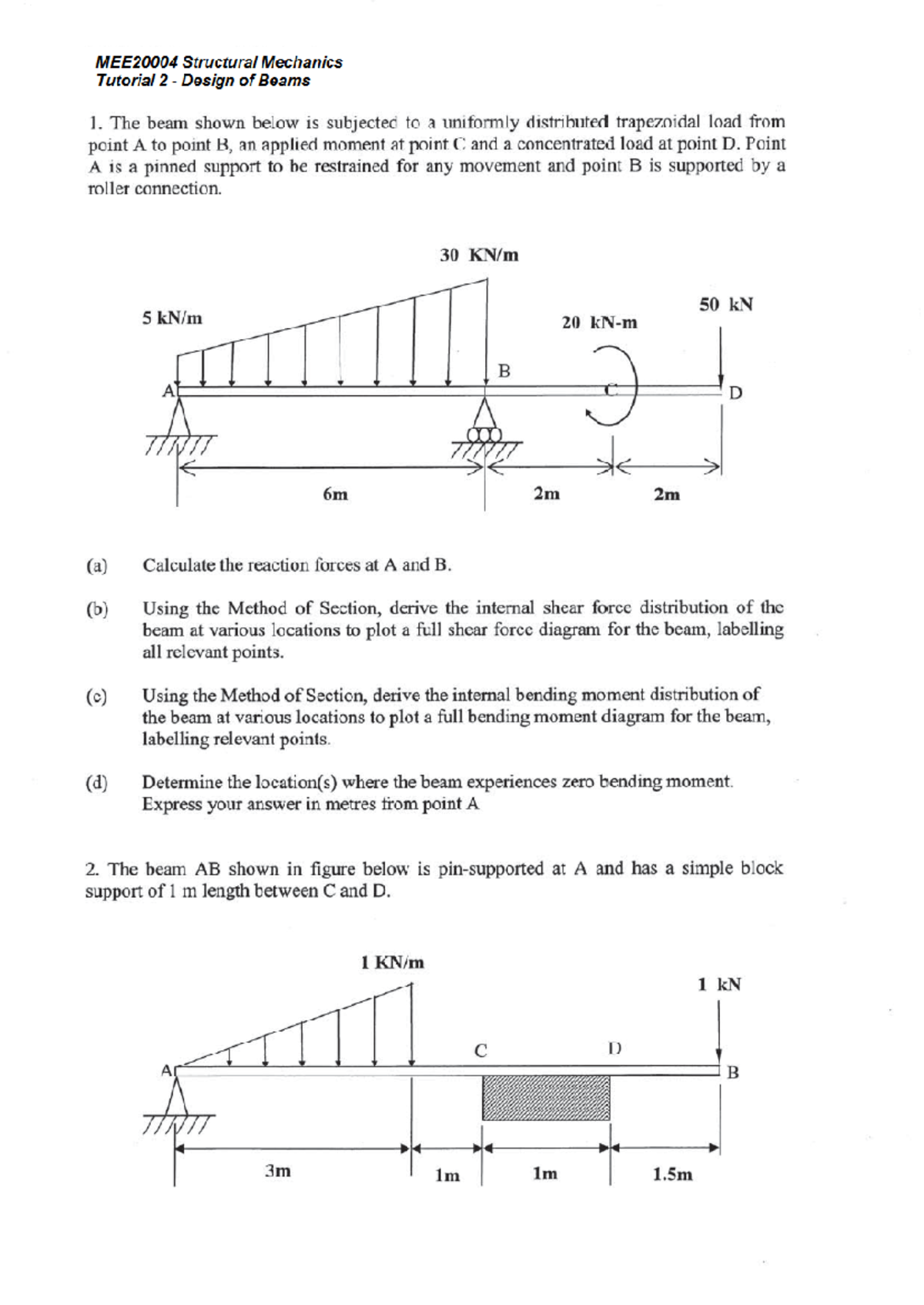 Tutorial 2 - Structural Mechanics - Studocu
