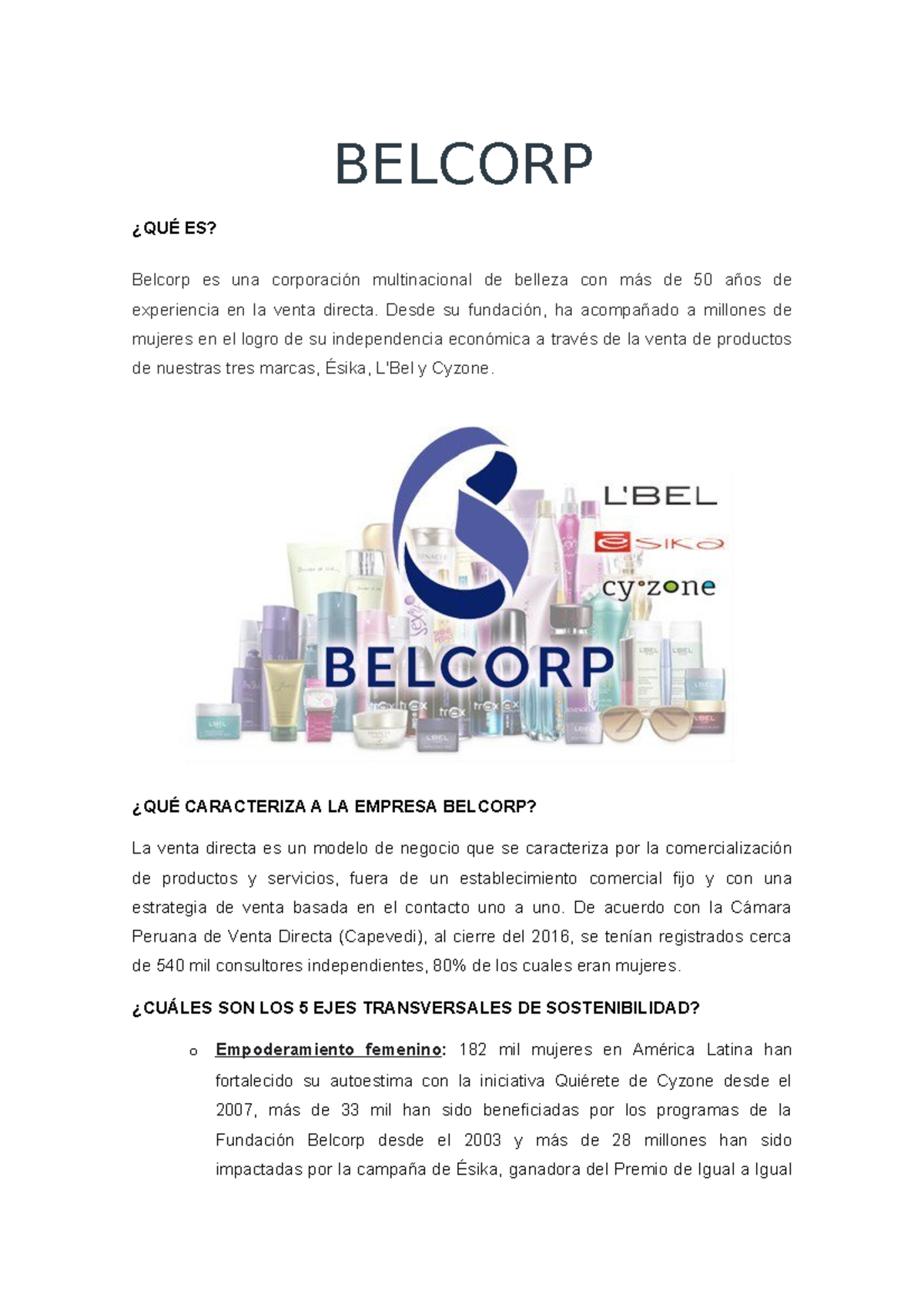 Empresaa Belcorp administracion y organizacion de empresas - BELCORP ...