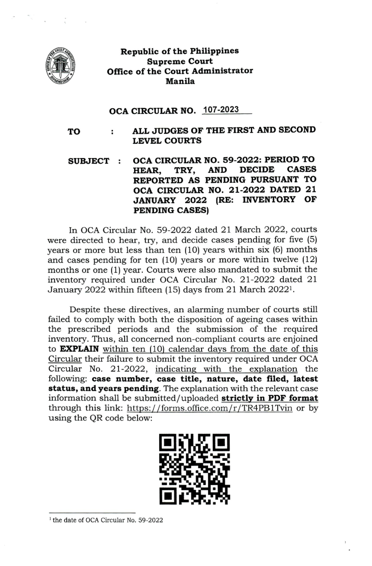 OCA-Circular-No - Republic of the Philippines Supreme Court Office of the Court Administrator ...