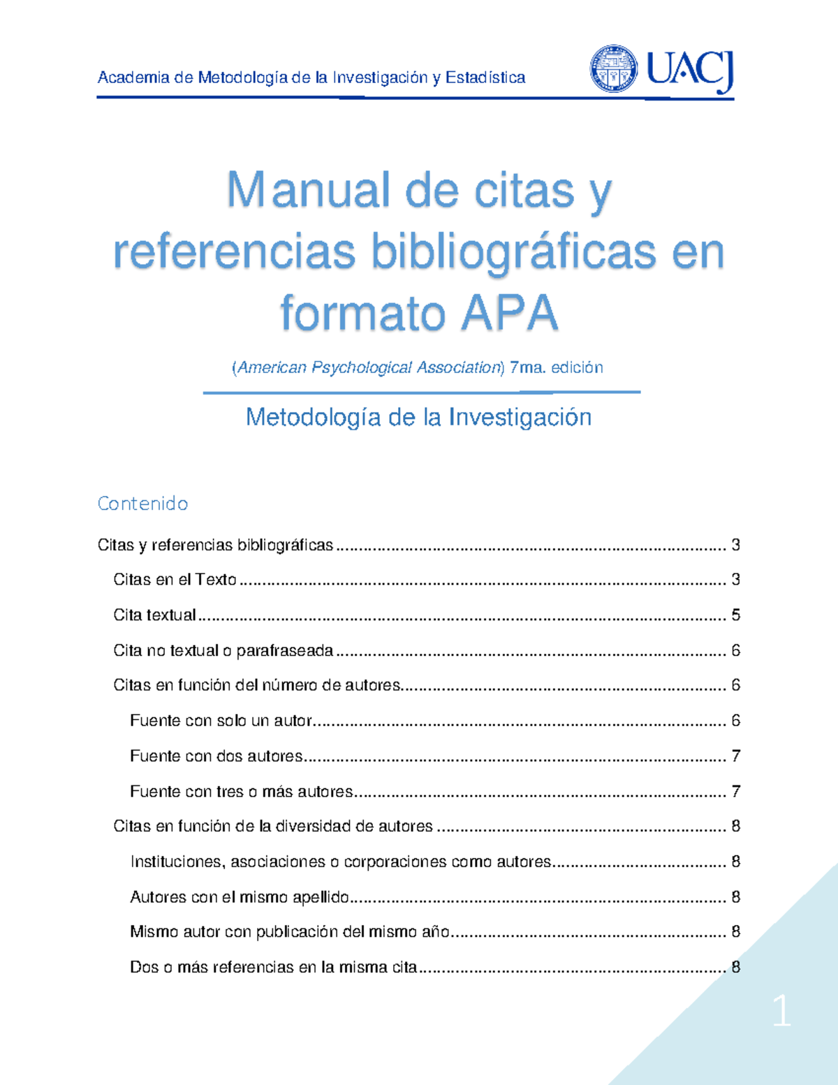 Anexo B - Manual de Citas y referencias bibliográficas en formato APA 7Ed - Academia de ...