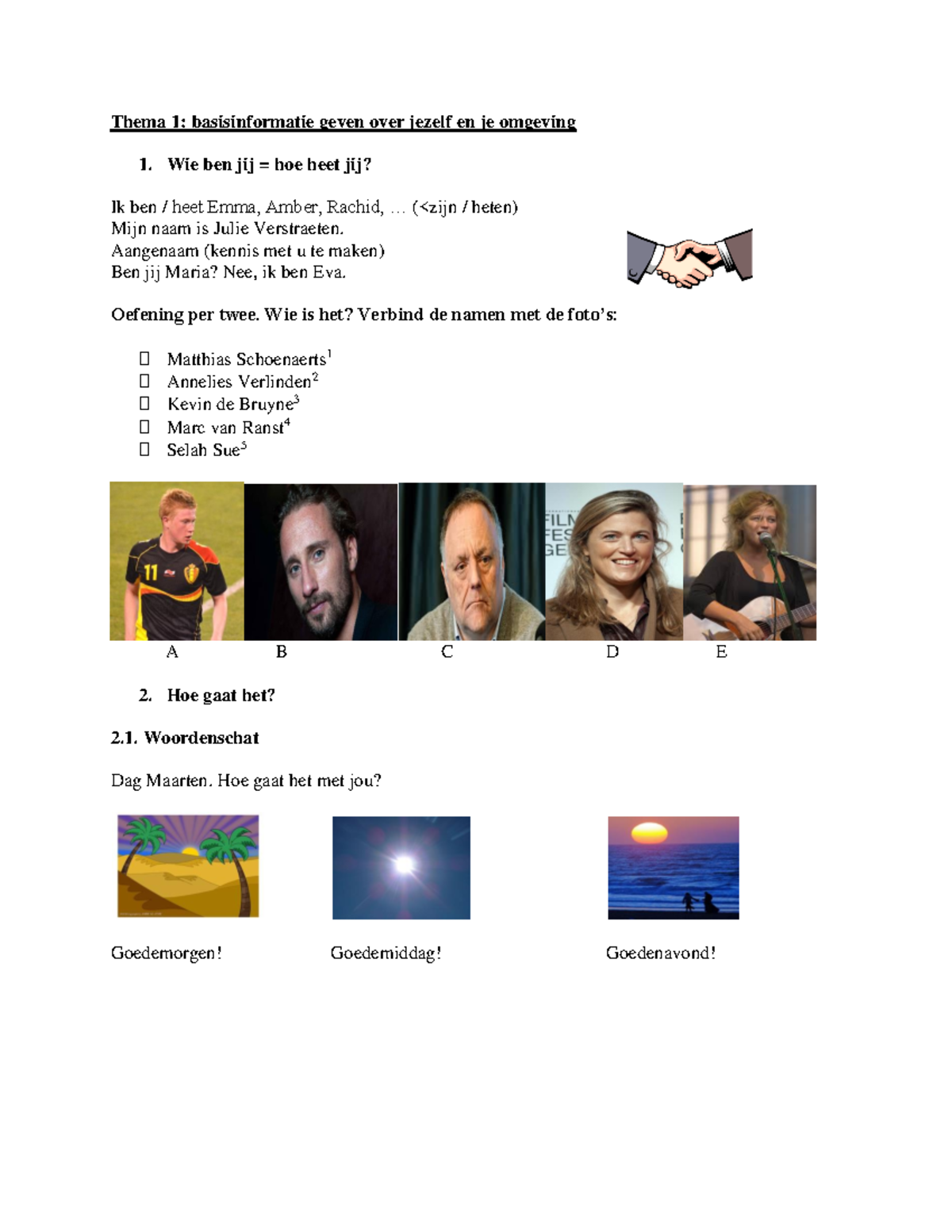 Germb 251 woordenschat en opdrachten - Thema 1: basisinformatie geven ...