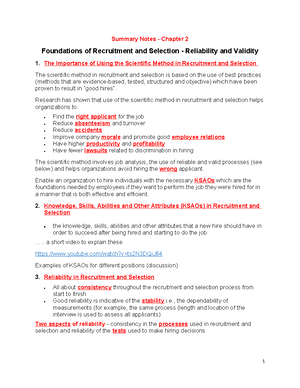 Chapter 4. Job analysis and competency models Summary - Chapter 4 ...