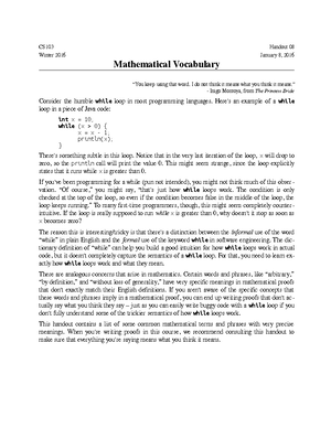 Reference for induction-notes - CS 374: Additional notes on Induction ...