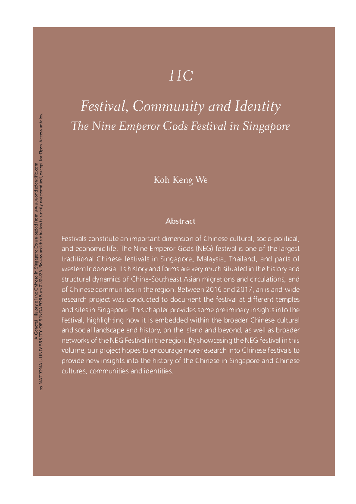 Week 2 Koh Keng We Festival, Community and Identity - Festival ...