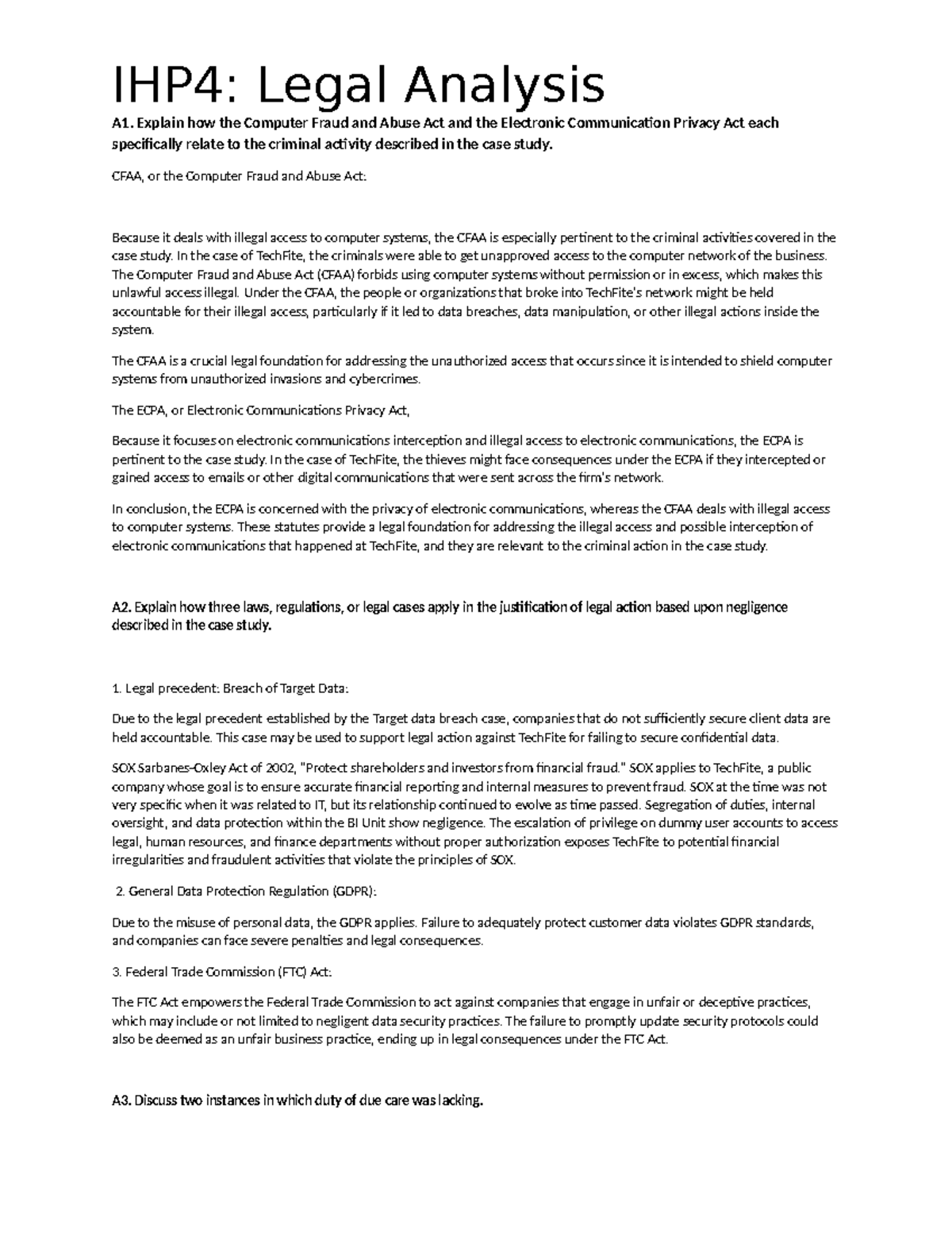 IHP4- Redo - Task 1 - A1. Explain how the Computer Fraud and Abuse Act ...