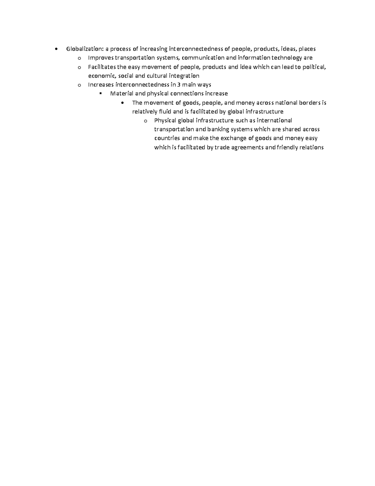 Sociology Week #10 textbook - Globalization: a process of increasing ...